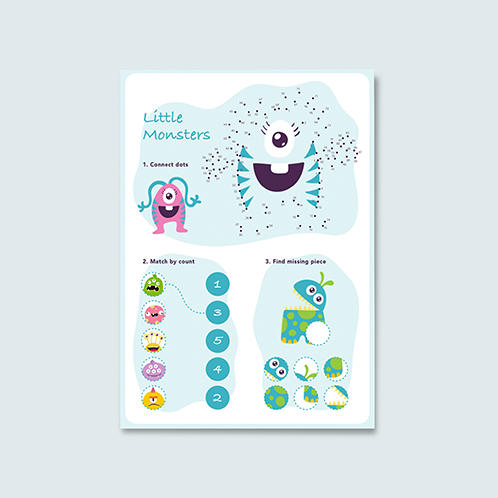 Little Monsters Activity Sheet – MyPagesTemplates.com