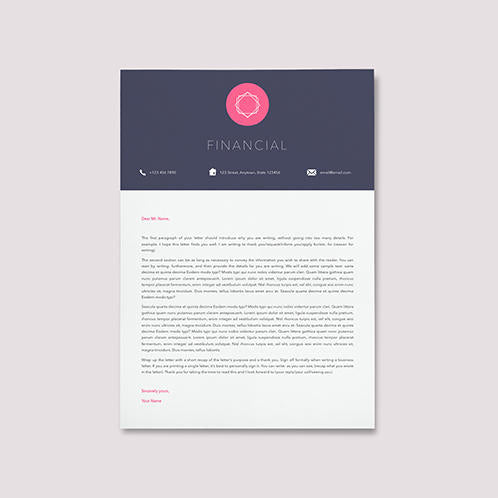 Blue Financial Letterhead – MyPagesTemplates.com