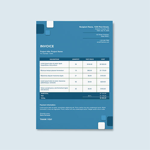Blue Invoice – MyPagesTemplates.com