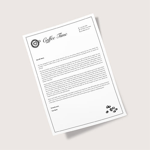 Coffee Time Food & Drink Letterhead – MyPagesTemplates.com