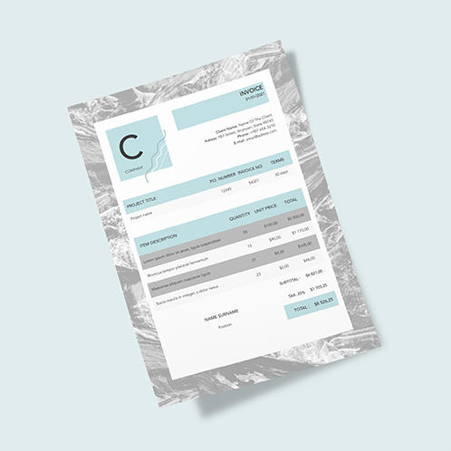 Marble Invoice – MyPagesTemplates.com