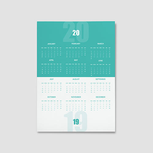 Mint Yearly Calendar – MyPagesTemplates.com