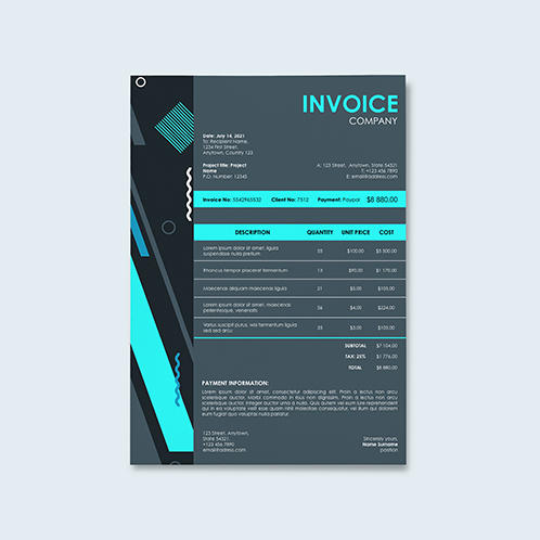 Neon Invoice – MyPagesTemplates.com