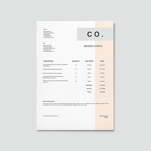 Pastel Invoice – MyPagesTemplates.com