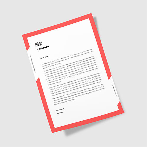 Red Letterhead – MyPagesTemplates.com