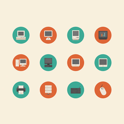 Retro Computer Icons – MyPagesTemplates.com