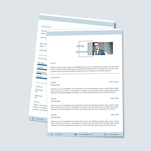 Square Resume | Minimal Resume Template for Pages – MyPagesTemplates.com